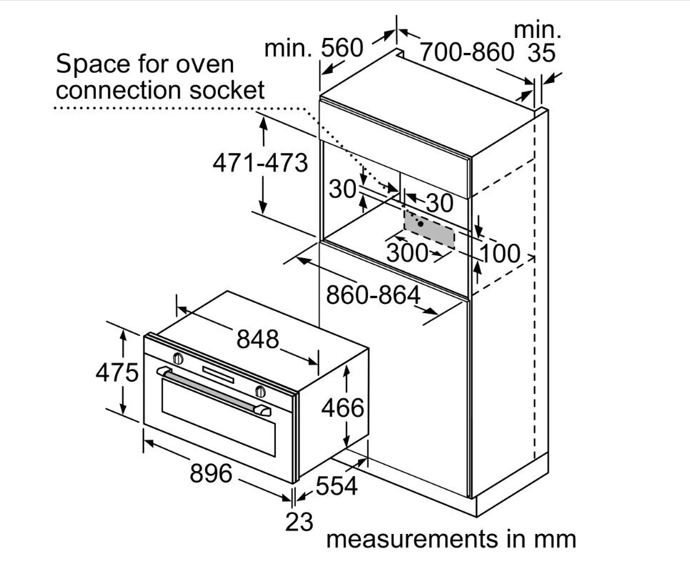 Bosch HBF134BS0K Built In Stainless Steel Convection Oven 60cm Width ...