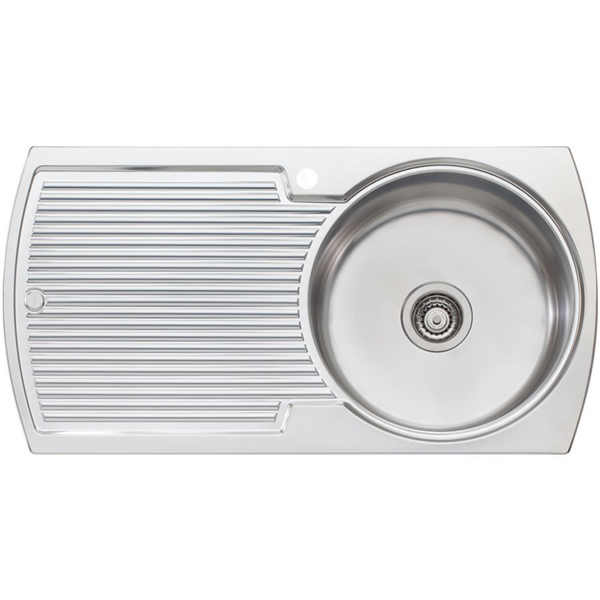Oliveri Solitaire Round Bowl Left Hand Drainer Sink LR522 | Winning ...