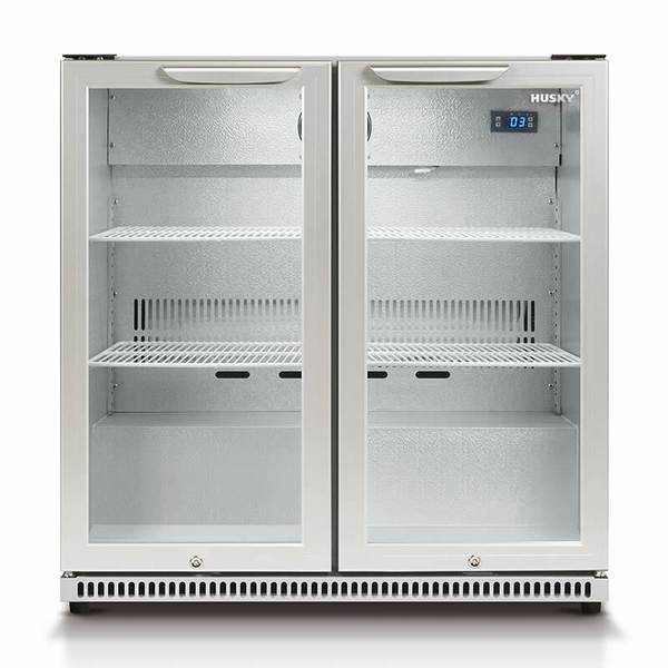 Husky 190L Double Glass Door Bar Fridge HUS-C2-840-HY | Winning Appliances